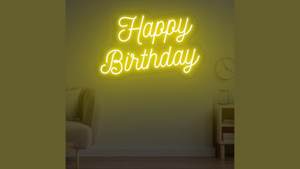 Illuminate Your Celebrations with Customizable 'Happy Birthday' Cursive LED Neon Signs